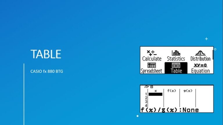 Cách bấm bảng giá trị Table trên CASIO fx 880 BTG
