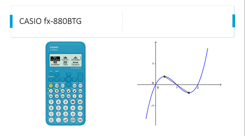 Tính khoảng cách giữa hai điểm cực trị bằng CASIO fx 880 BTG